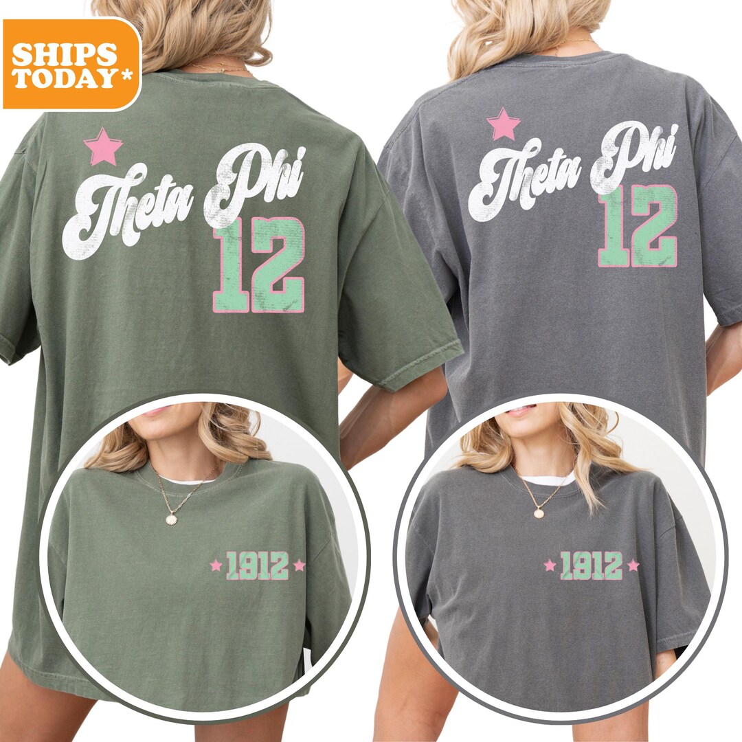 Theta Phi Alpha Retro Bloom Comfort Colors Sorority T-shirt | Theta Phi ...