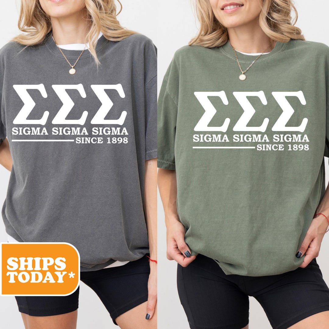 Sigma Sigma Sigma Just the Basics Comfort Colors Sorority T-shirt | Tri ...