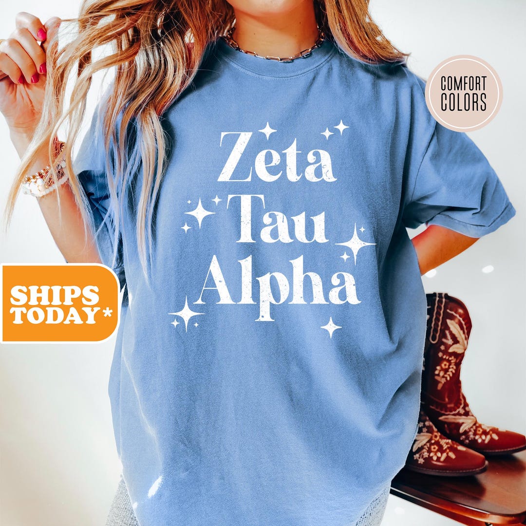 Zeta Tau Alpha Comfort Colors Sorority T-shirt | ZETA Big Little Shirt ...