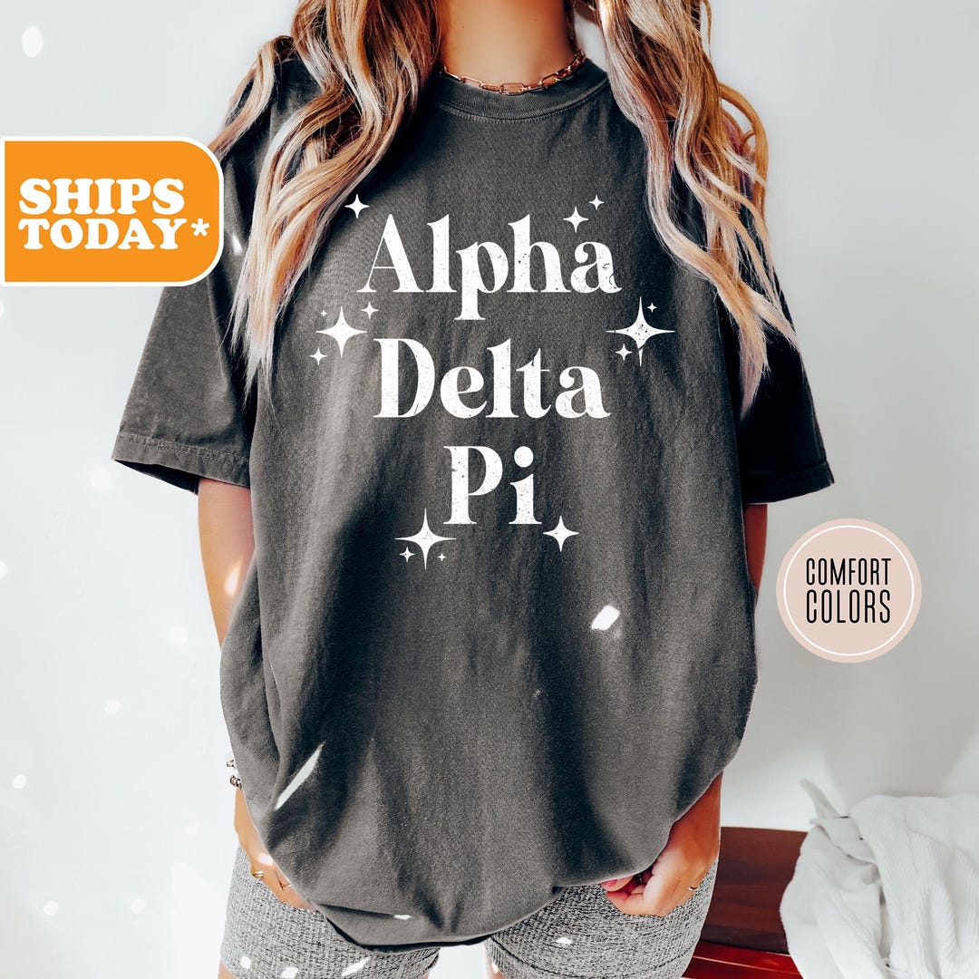 Alpha Delta Pi Comfort Colors Sorority T-shirt | ADPI Greek Letters ...