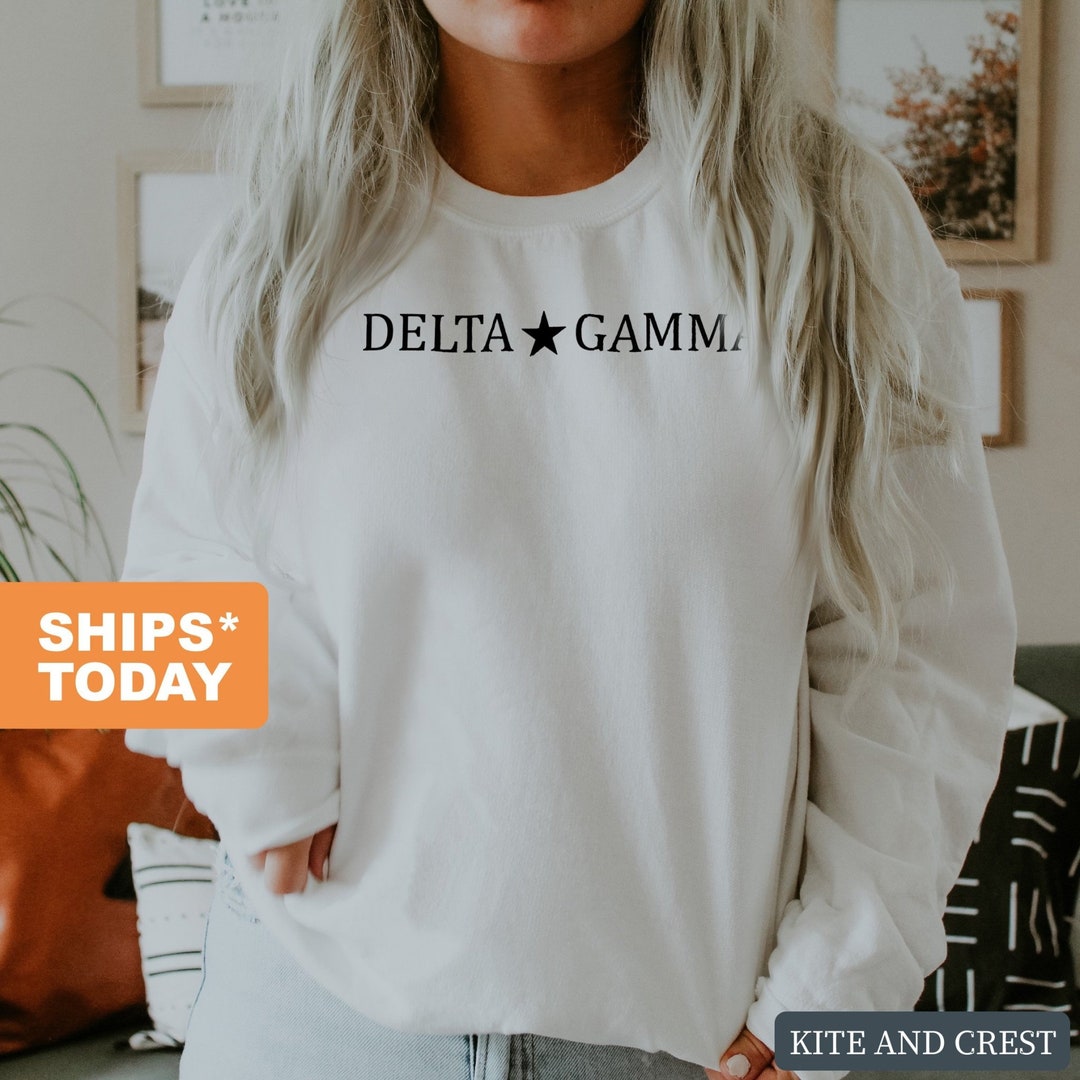 Delta Gamma Sweatshirt Dee Gee DG Black Star Crewneck Sweatshirt ...