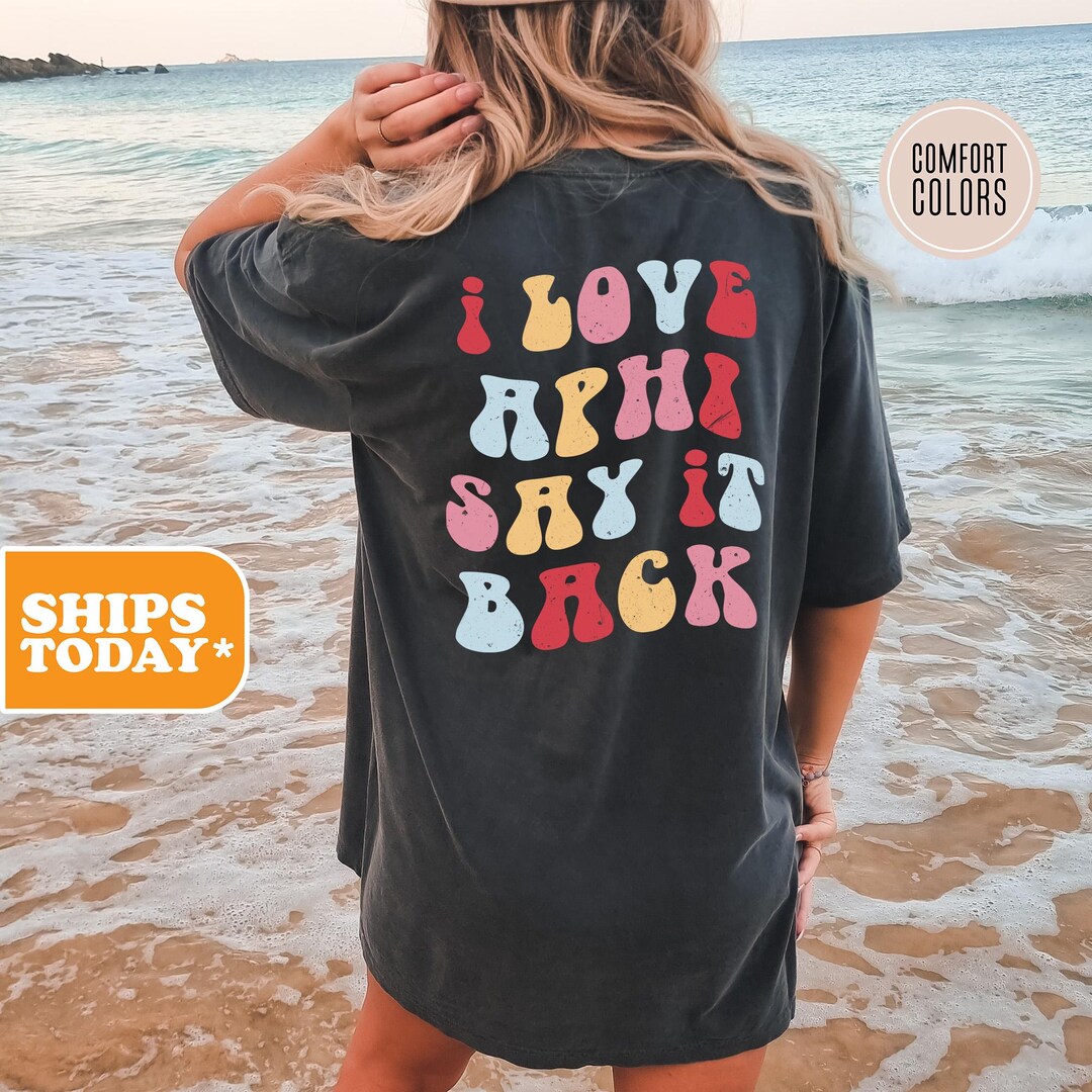 Alpha Phi Colorful Letters Sorority T-shirt | APHI Sorority Merch | Big ...