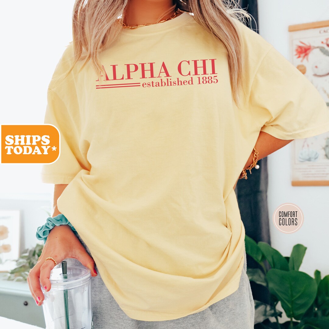 Alpha Chi Omega Comfort Colors Sorority T Shirt ACHIO Big Little Shirts ...