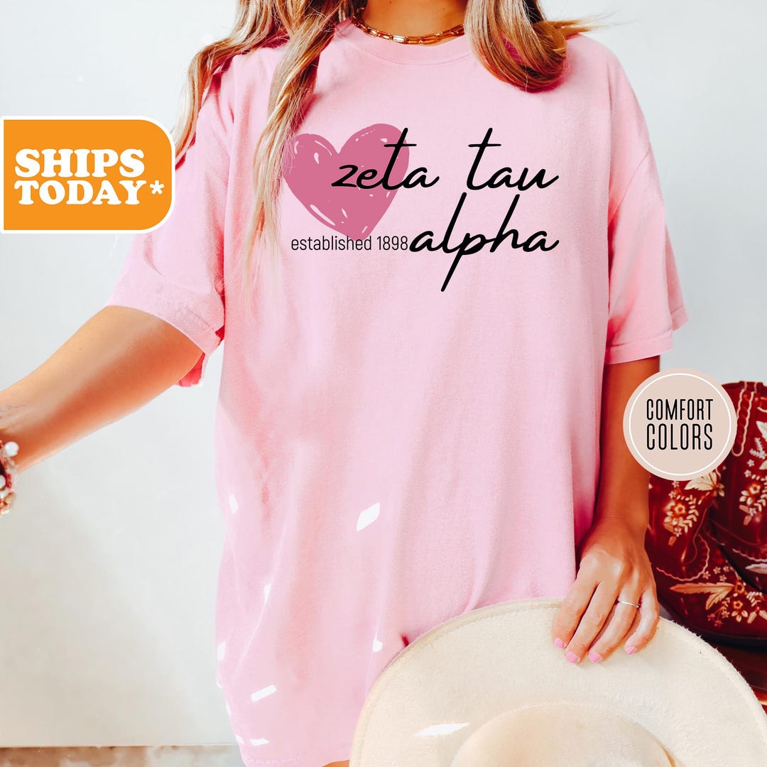 Zeta Tau Alpha Comfort Colors Sorority T-shirt | ZETA Trendy Shirt ...
