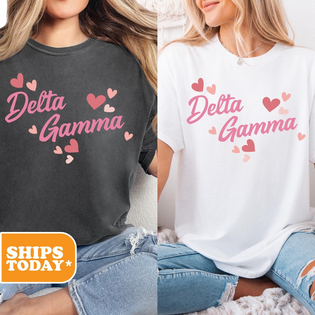 Delta Gamma Heartburst Comfort Colors Sorority T-shirt | Dee Gee ...