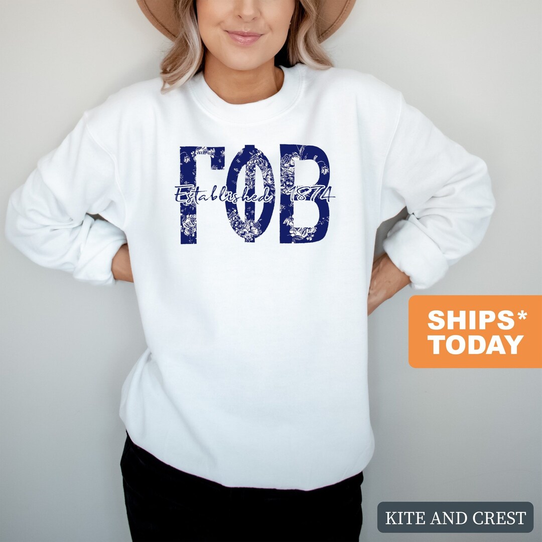 GPHI Gamma Phi Beta Blue Floral Sorority Crewneck Sweatshirt - Etsy