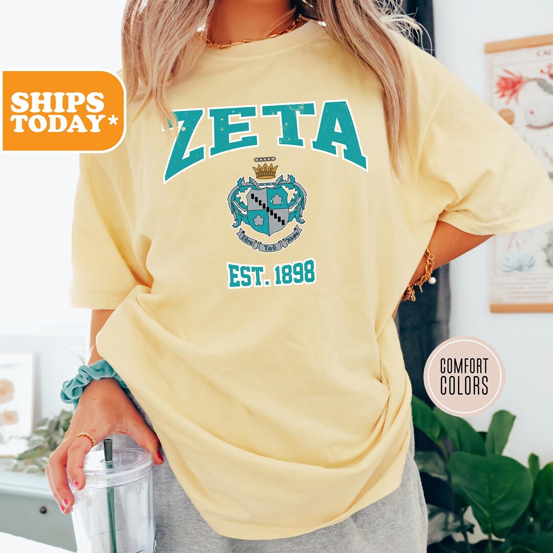 Zeta Tau Alpha Legacy Luxe Comfort Colors Sorority T-shirt | ZETA Greek ...