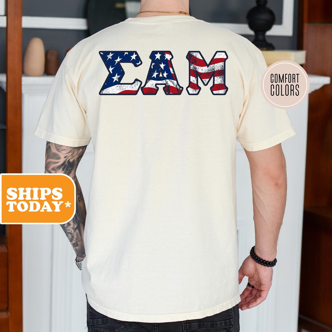 Sigma Alpha Mu Red White Greek Comfort Colors Fraternity T-shirt ...