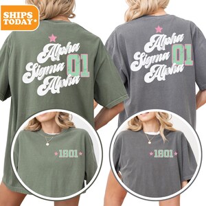 Alpha Sigma Alpha Retro Bloom Comfort Colors Sorority T-shirt | Alpha ...