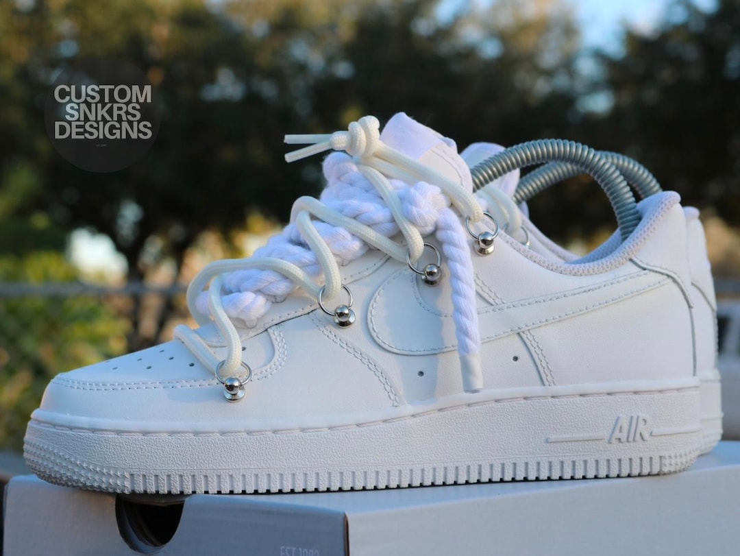 Custom Rope Laces AF1, off White AF1, Rope Laces With Overlapping Laces, Personalized AF1 With ...