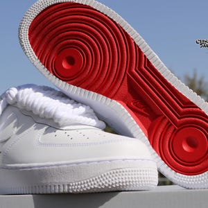 Custom Rope Laces AF1, Red Bottoms AF1, Rope Laces With Red Bottoms ...