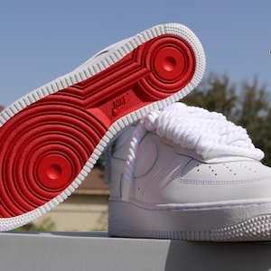 Custom Rope Laces AF1, Red Bottoms AF1, Rope Laces With Red Bottoms ...