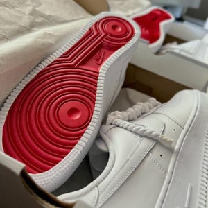 Custom Rope Laces AF1, Red Bottoms AF1, Rope Laces With Red Bottoms ...