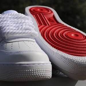 Custom Rope Laces AF1, Red Bottoms AF1, Rope Laces With Red Bottoms ...