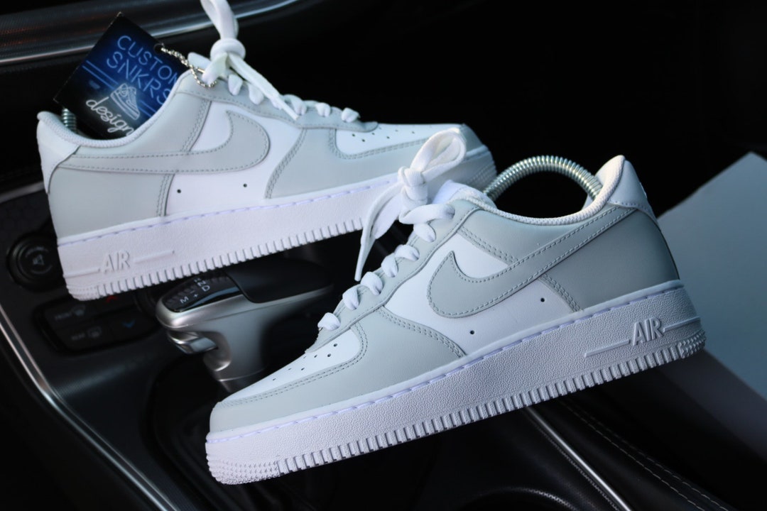 Custom Grey AF1, Personalized Grey AF1, Custom Painted AF1, Minimalist ...