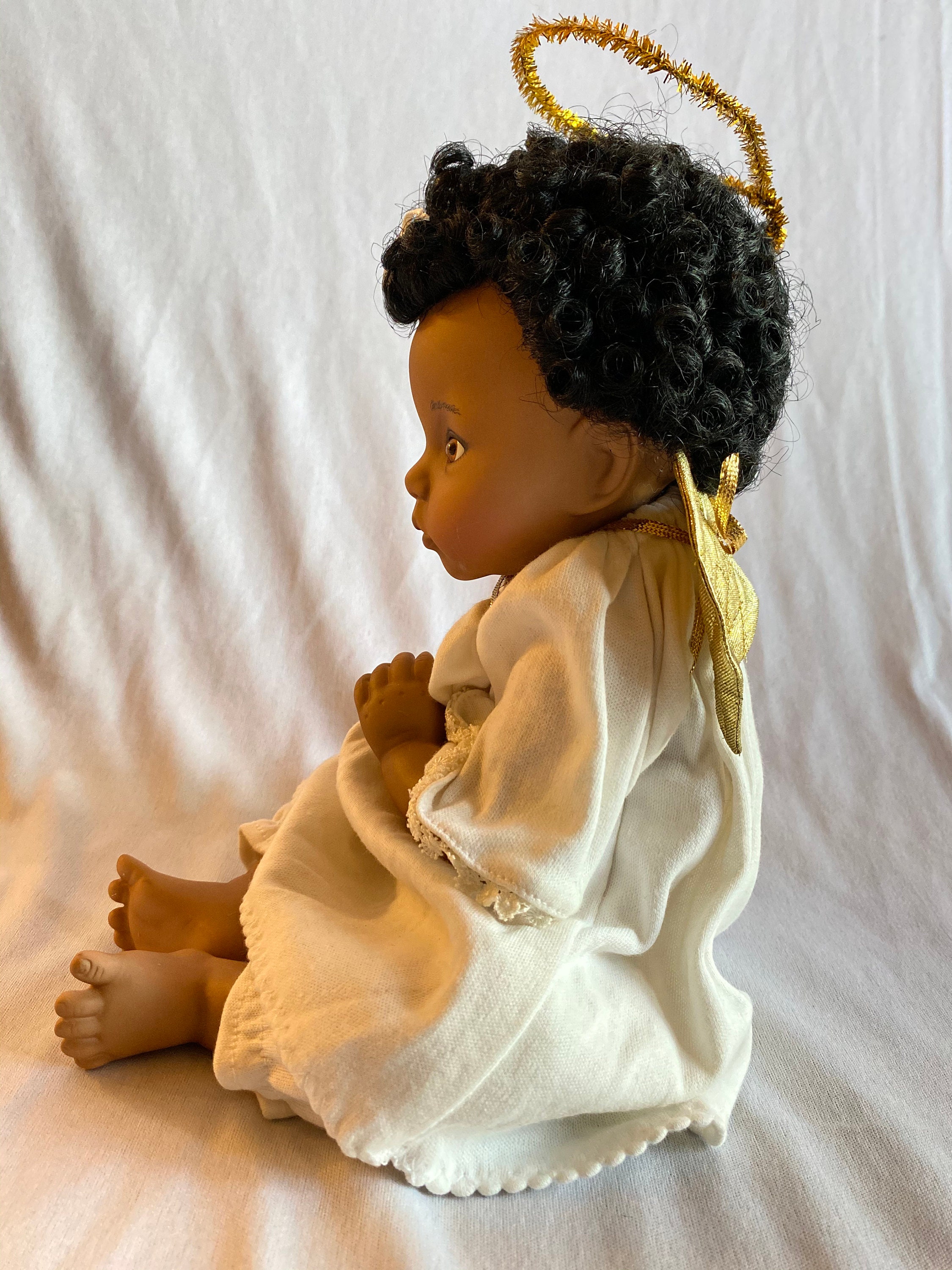140 Praying Angel Black Ethnic Christmas 9 Sitting Baby Doll - Etsy New ...