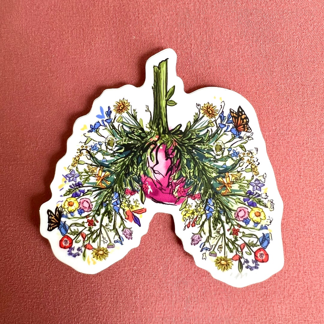 Floral Lungs Sticker - Etsy