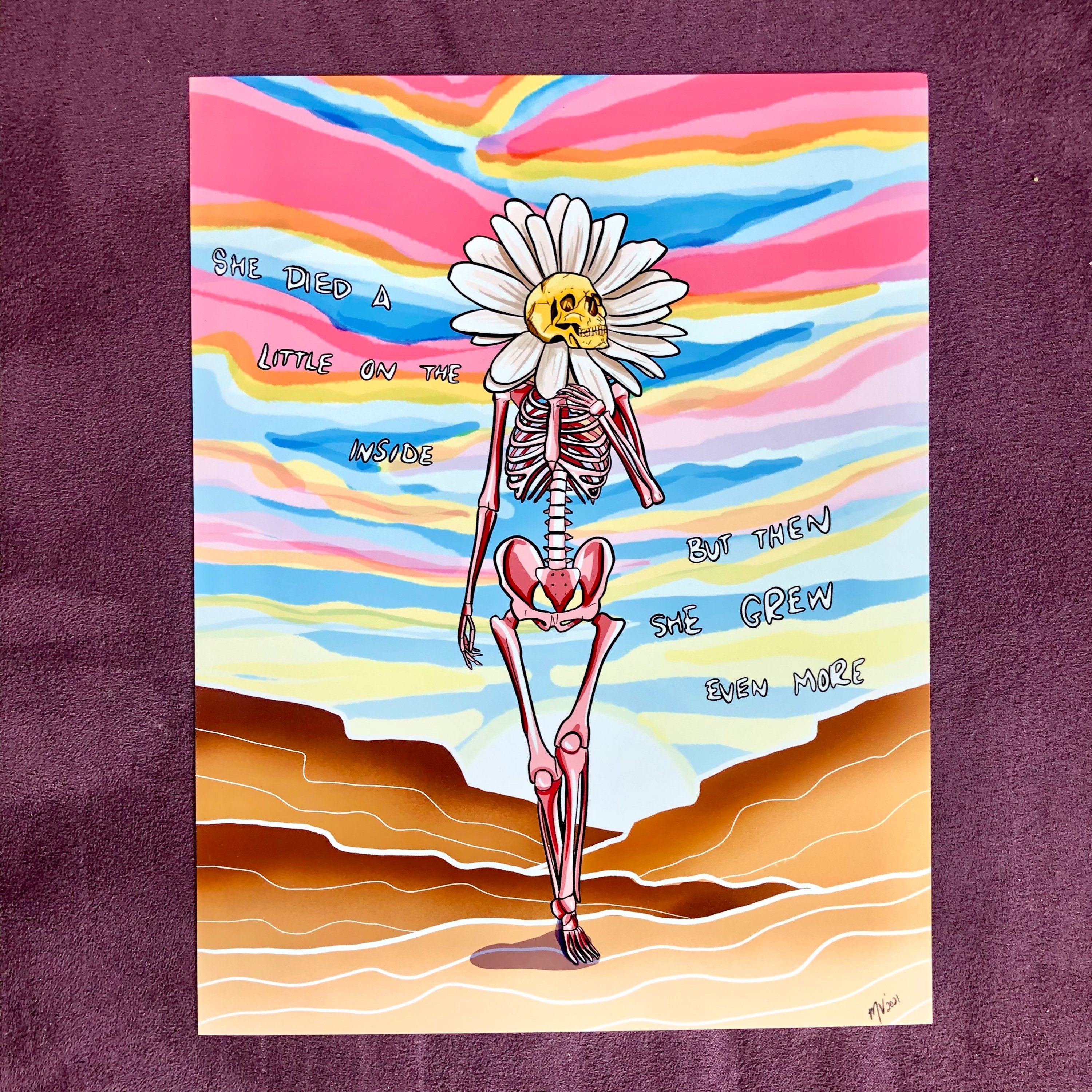 Funky Inspirational Skeleton Print - Etsy