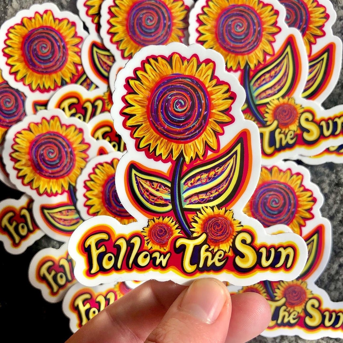 Sunflower Vinyl Sticker Follow the Sun - Etsy