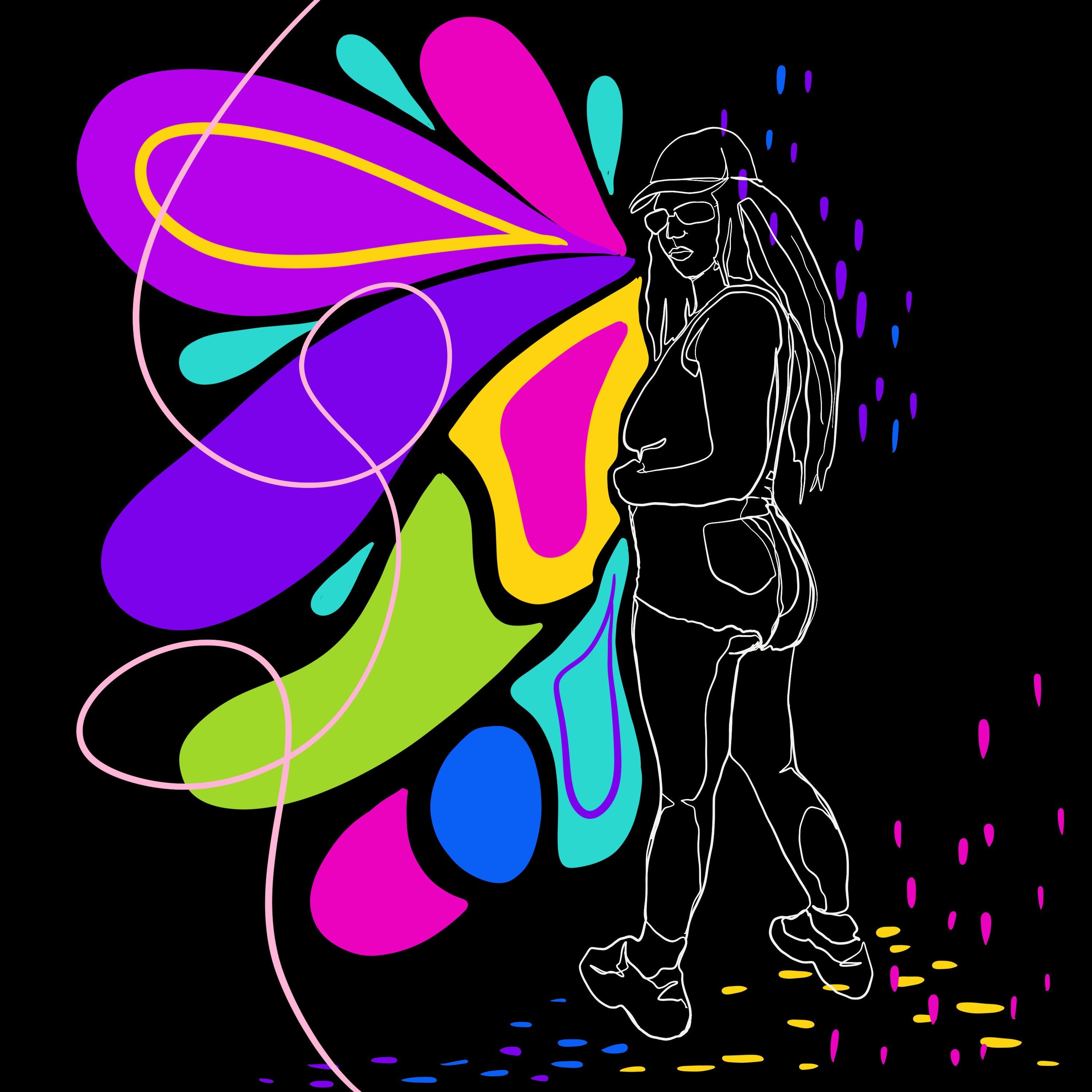 Custom Colorful Line Portrait - Etsy UK