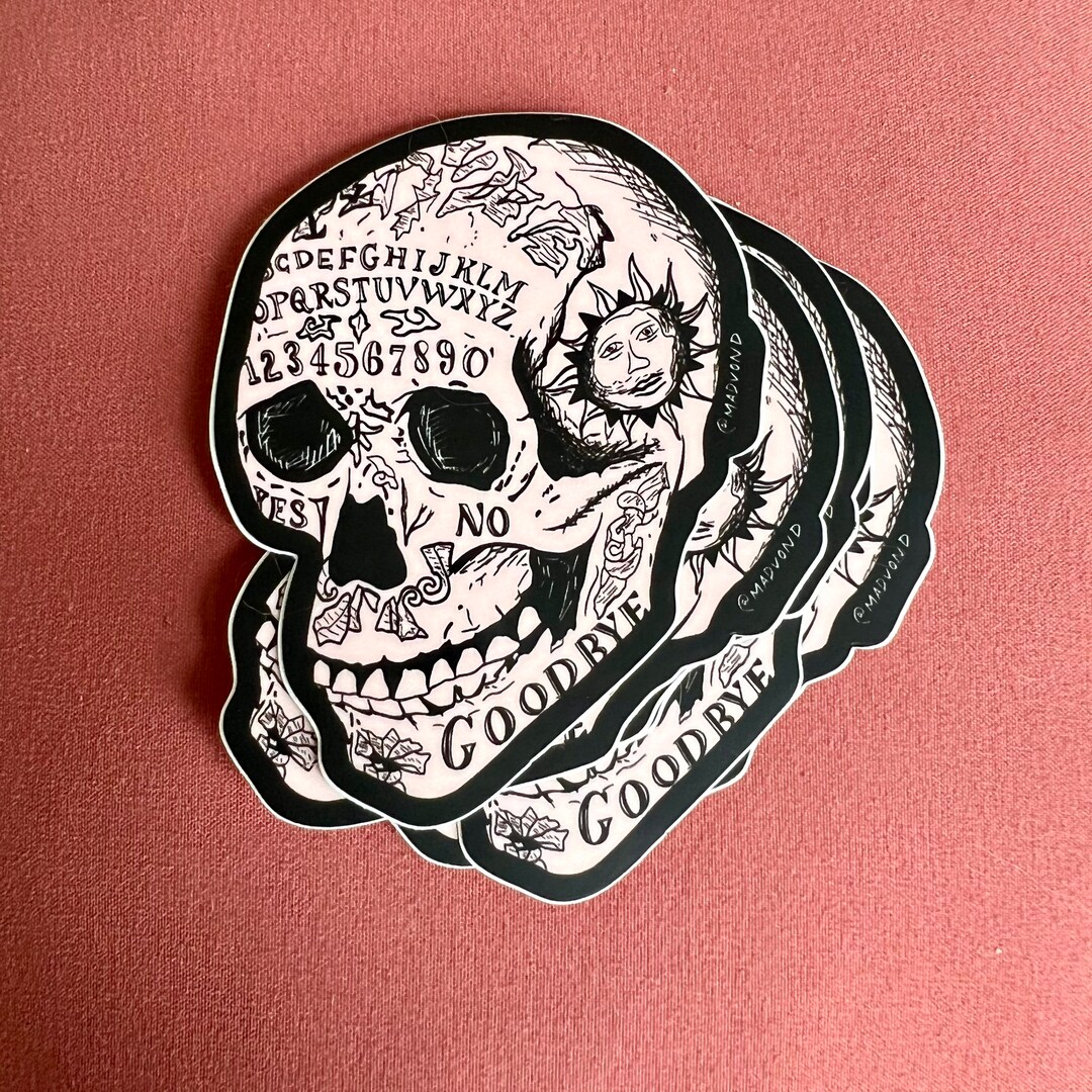 Light Pink Skull Sticker - Etsy