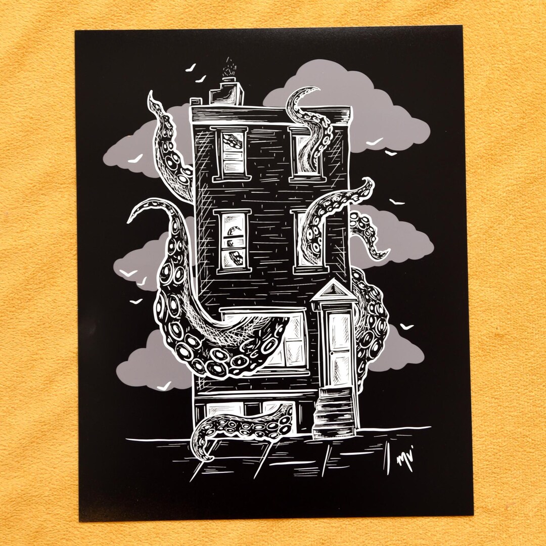 Octopus House Print - Etsy