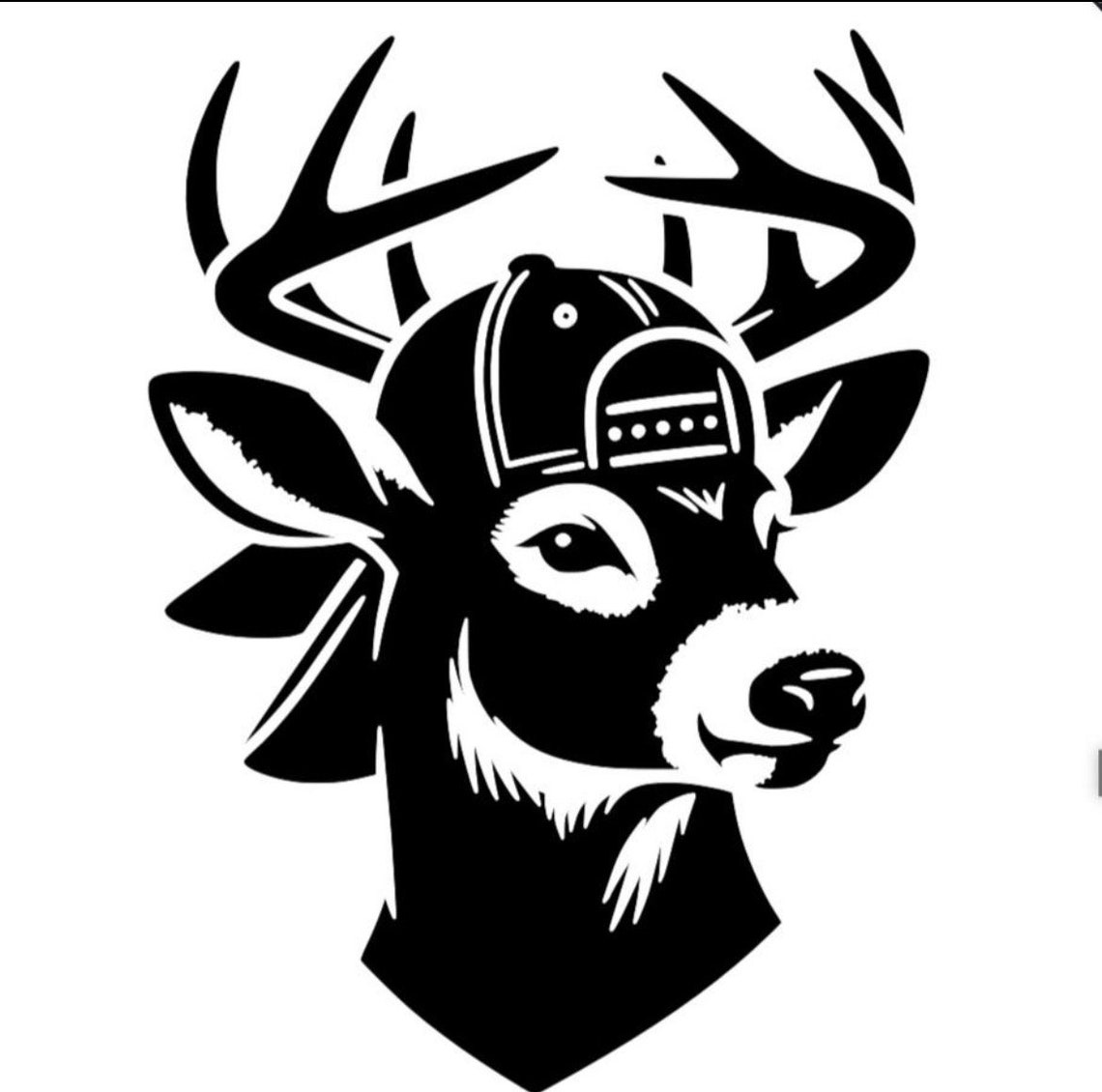 Deer With Backward Hat Decal - Etsy