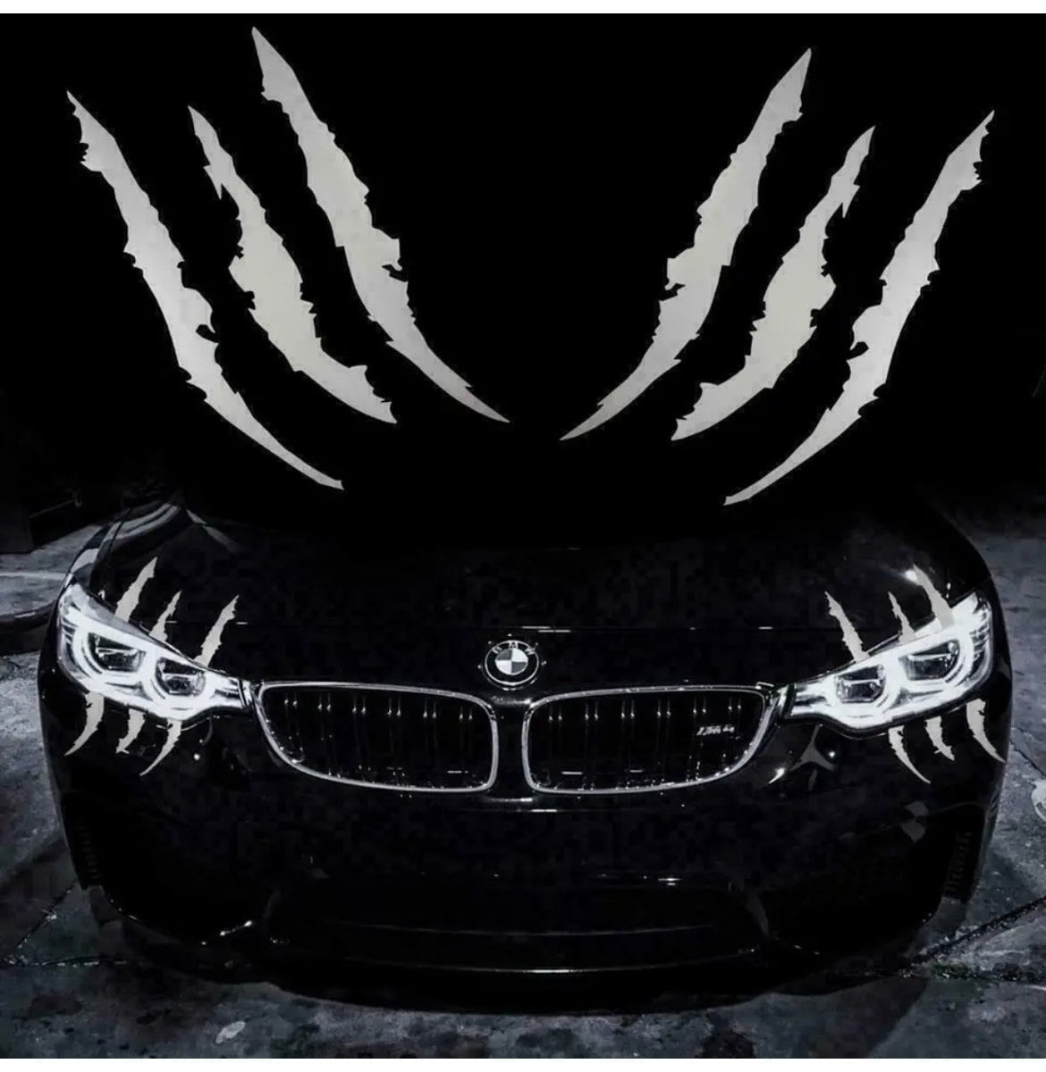 2 Setsmonster Claw Scratch Decal Reflective Sticker for Car Headlight ...