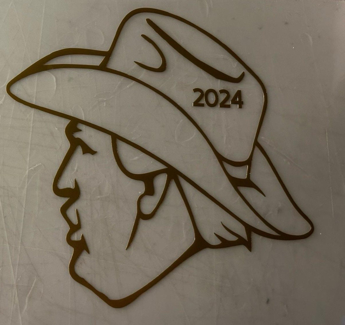 Trump Cowboy Hat Decal 2024 Free Shipping - Etsy
