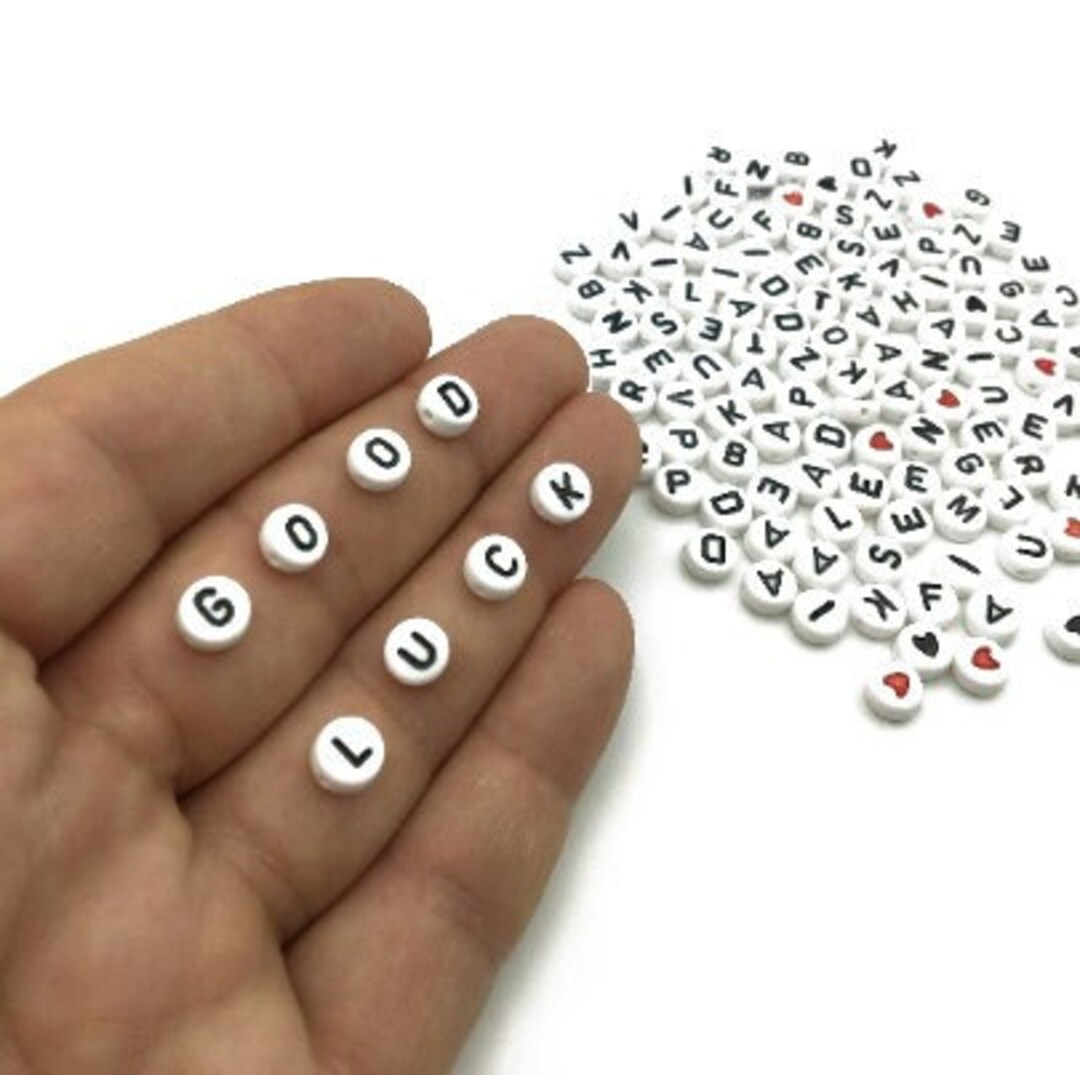 7mm Plastic Letter Charms, Plastic Letter Pave Initial Charms ...