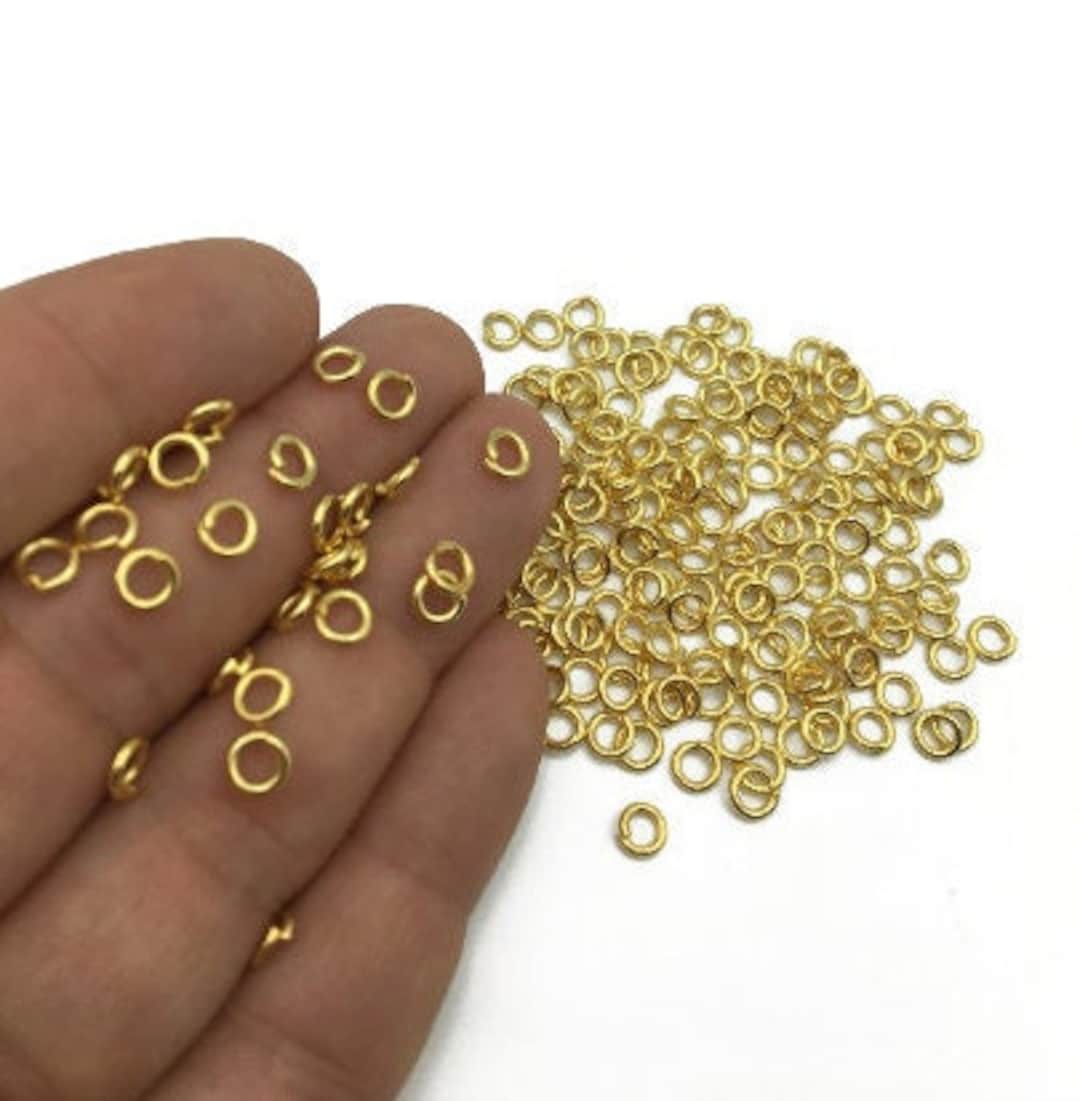 100 Pcs, 20 Ga 5mm 24k Shiny Gold Jump Rings, Gold Connector, Open Jump ...