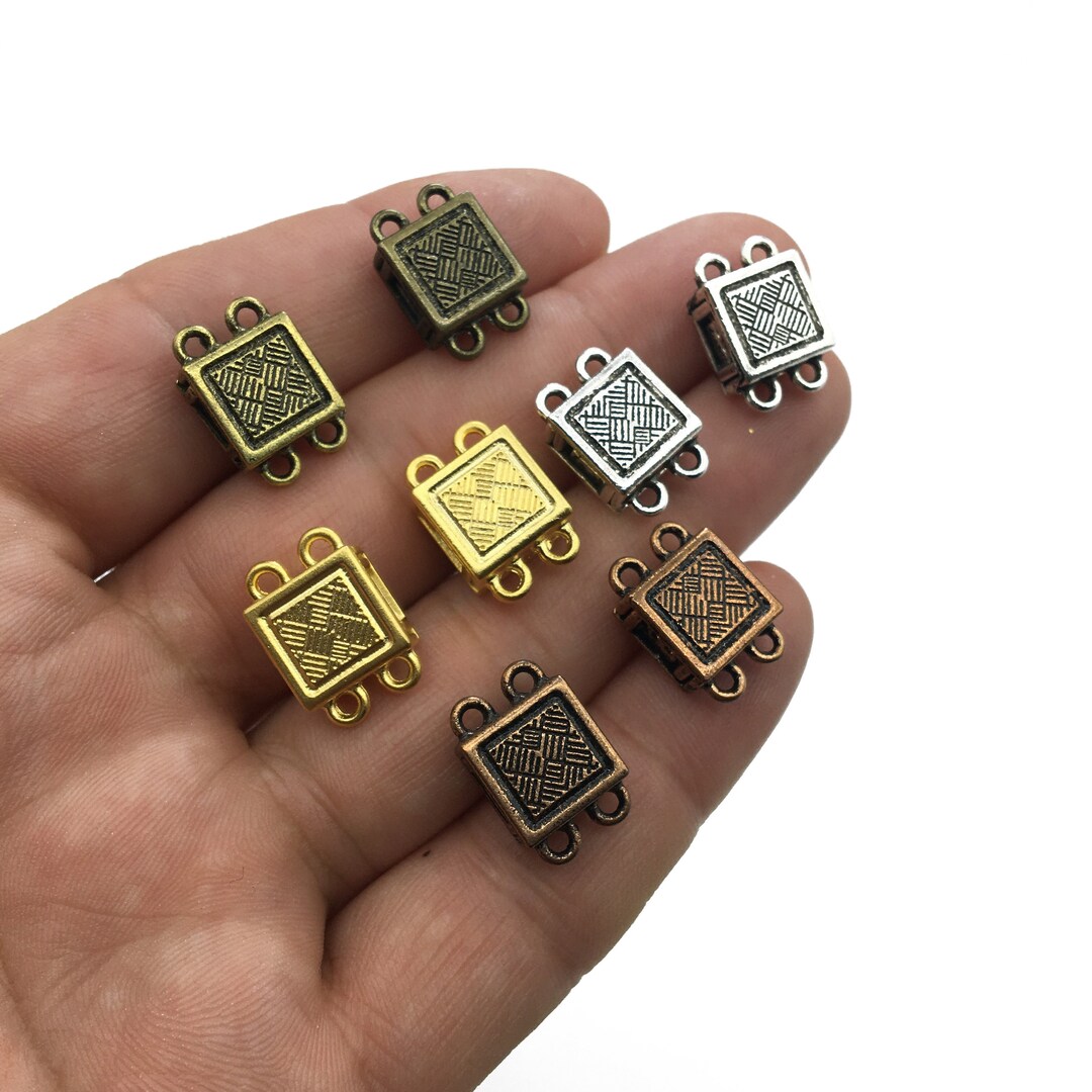 3 Set, 11x17mm 2 Hole Magnetic Clasp, Multi Strand Bracelet Clasps ...