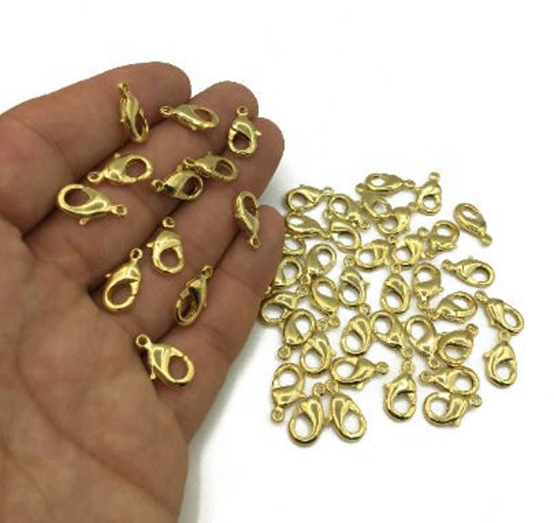 15mm 24K Shiny Gold Plated Parrot Clasp: Brass Lobster Claw Clasp - Etsy