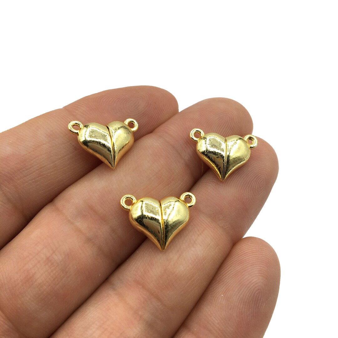 Gold Plated Heart Magnetic Clasps, Gold Heart Clasp, Magnetic Clasp ...