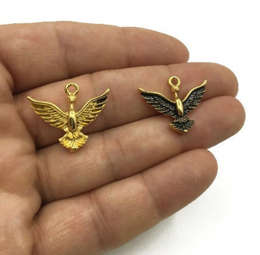 Gold Phoenix Symbol Pendant, Gold Plated Fire Bird Symbol, Jewelry ...