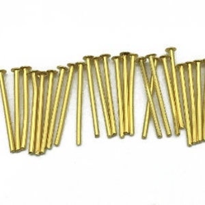 50 Pcs, 15mm Gold Plated Flat Head Pins, High Quality, Brass Eye Pins ...