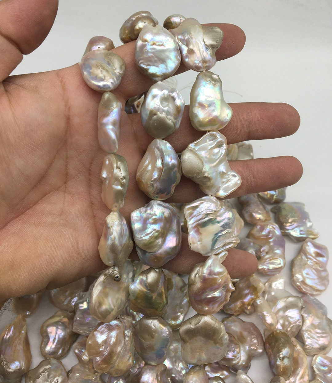 Unique Huge Fire Flameball Baroque Pearl, Natural White Cultured ...