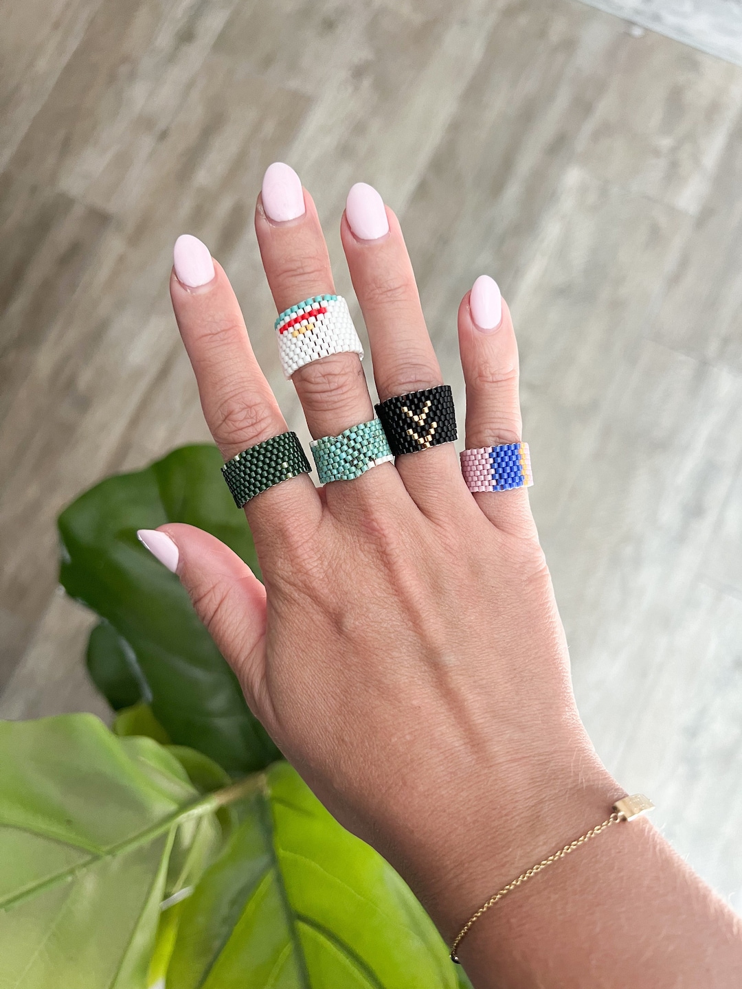 Handmade Beaded Rings | Peyote Stitch Beaded Rings | Colorful Rings - Etsy