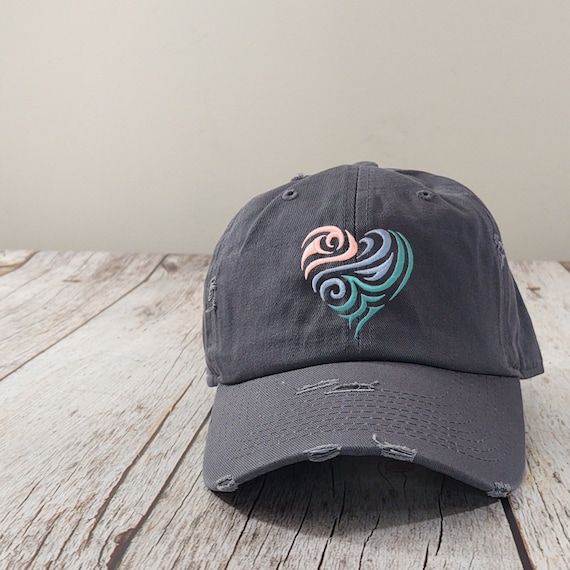 Heart Hat Celtic Heart Unstructured Hat Distressed Hat | Etsy