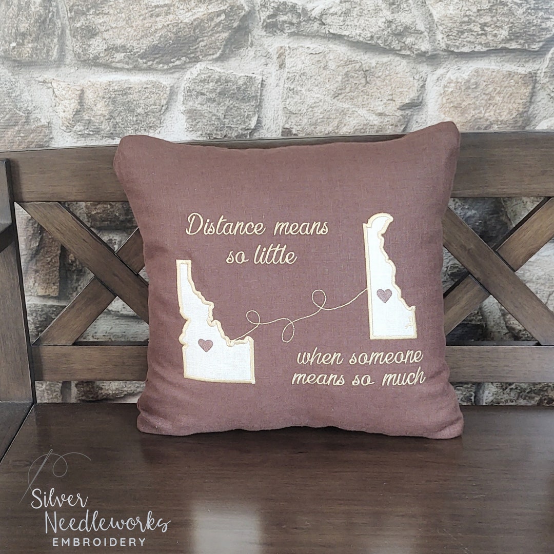 Custom Pillow, Long Distance Pillow, State Pillow, Going Away Gift ...