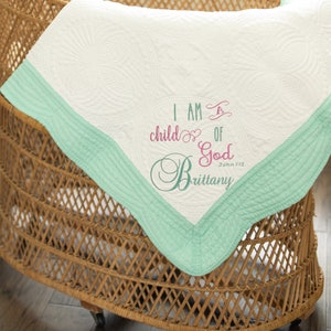 Personalized Baby Quilt for Girls, Christian Baby Quilt, Custom ...