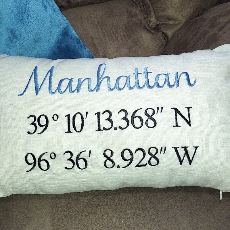 Latitude Longitude Pillow - Etsy