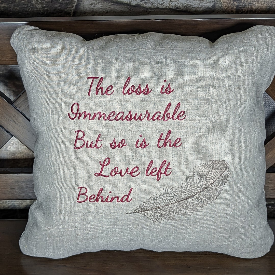 Embroidered Sympathy Gift, Personalized Condolences, Grief Pillow ...