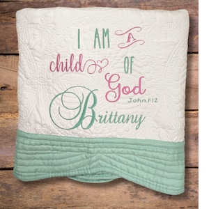 Personalized Baby Quilt for Girls, Christian Baby Quilt, Custom ...