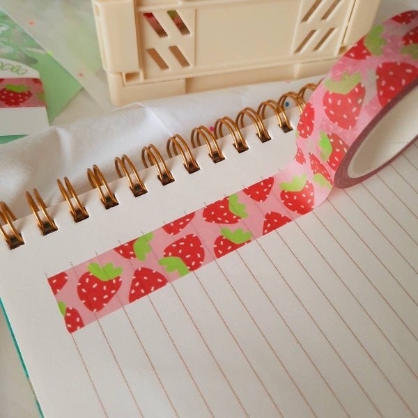 Strawberry Washi Tape - Etsy