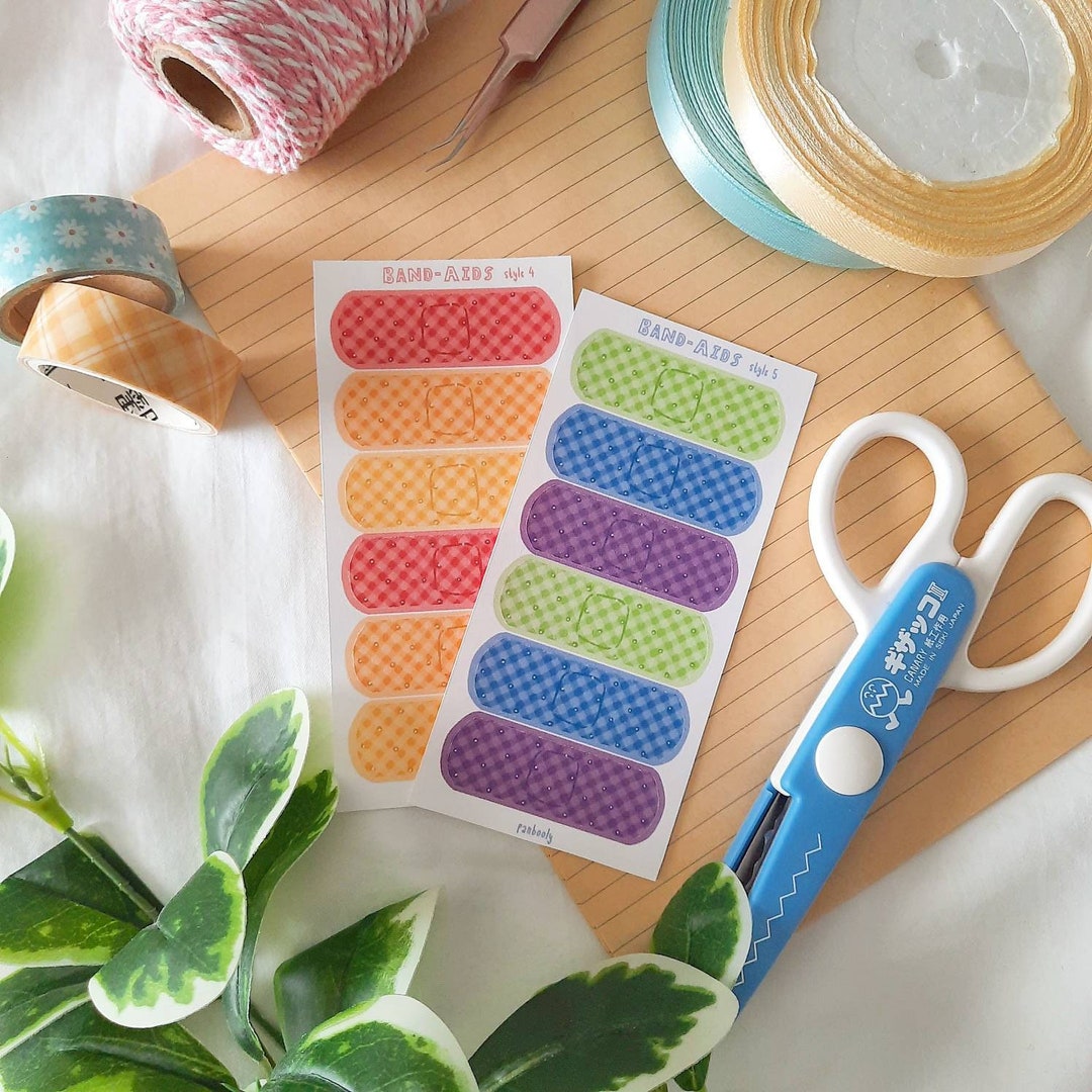 Gingham Band-aid Sticker Sheet - Etsy