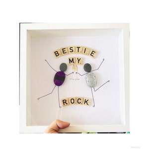 Best Friend, Bestie Frame Pebble Art ‘bestie My Rock’ Pebble, Stone ...