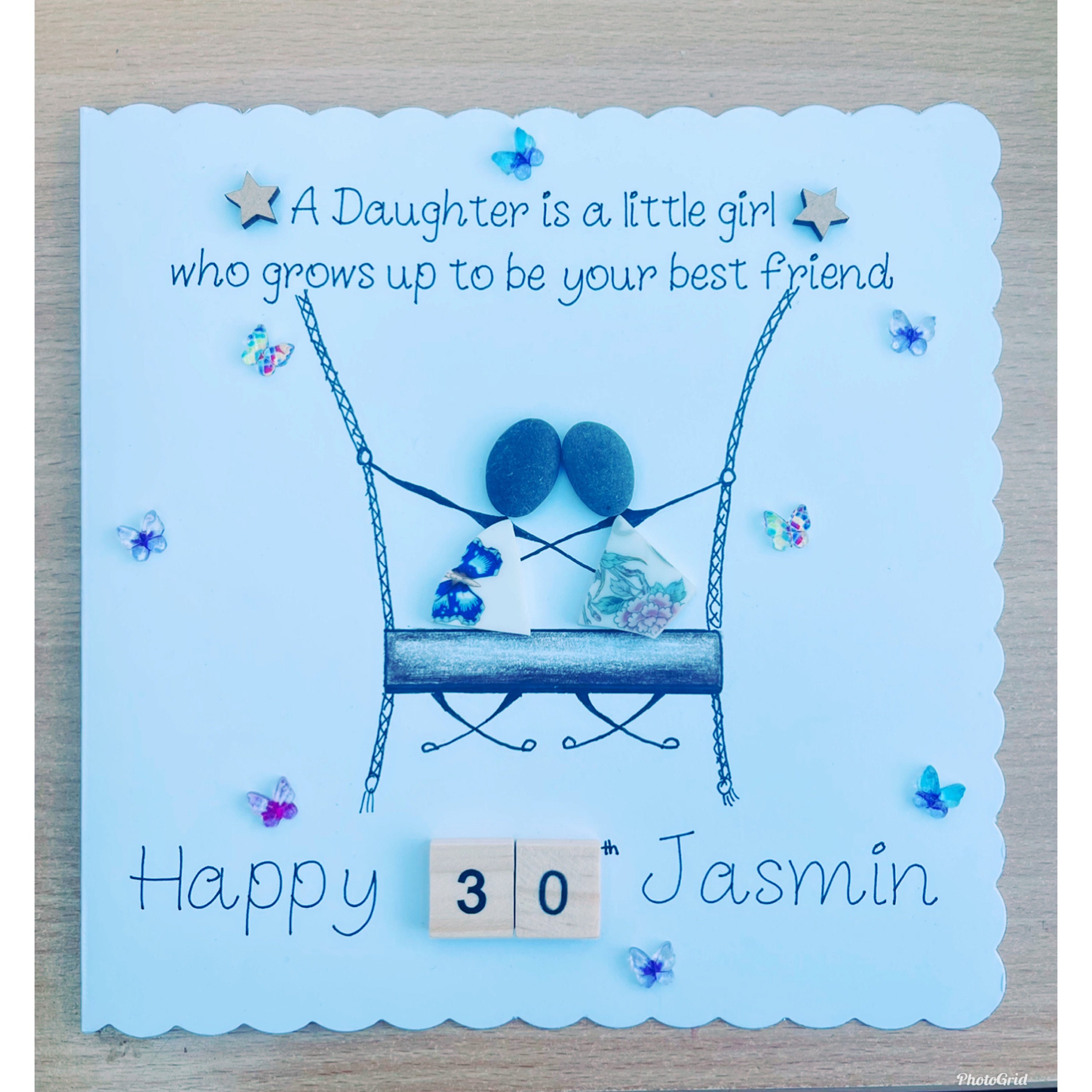 Mummy 30th Birthday Card Pebble Personalised Bespoke | Etsy