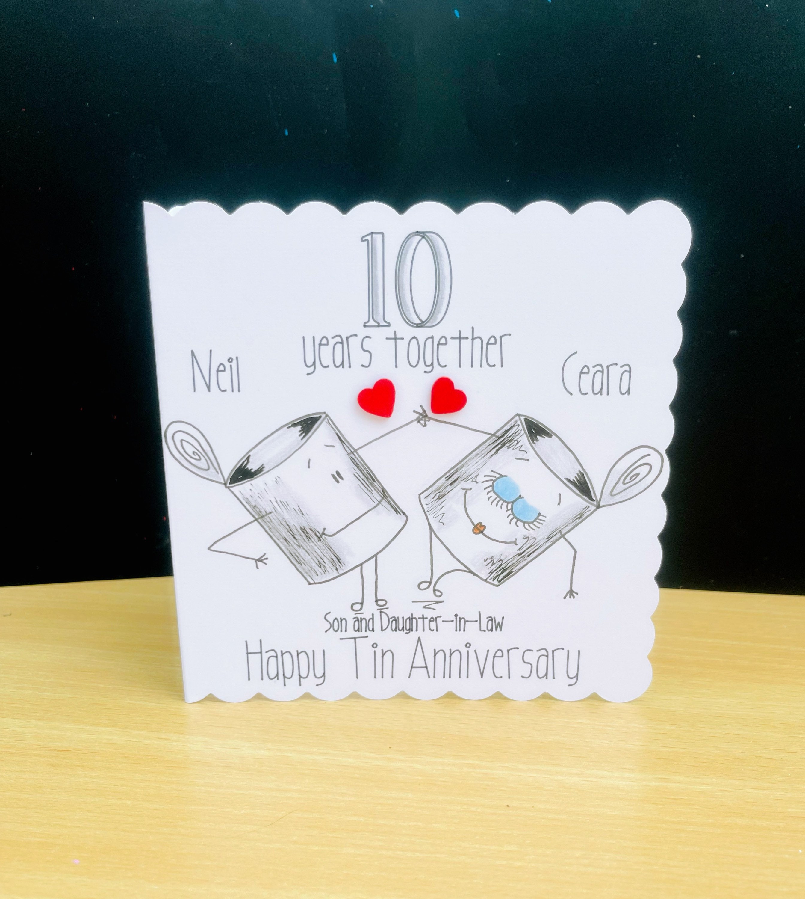 10th Year Anniversary Tin Years 10 Years Married Son and - Etsy UK