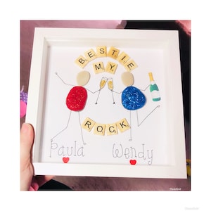 Best Friend, Bestie Frame Pebble Art ‘bestie My Rock’ Pebble, Stone ...